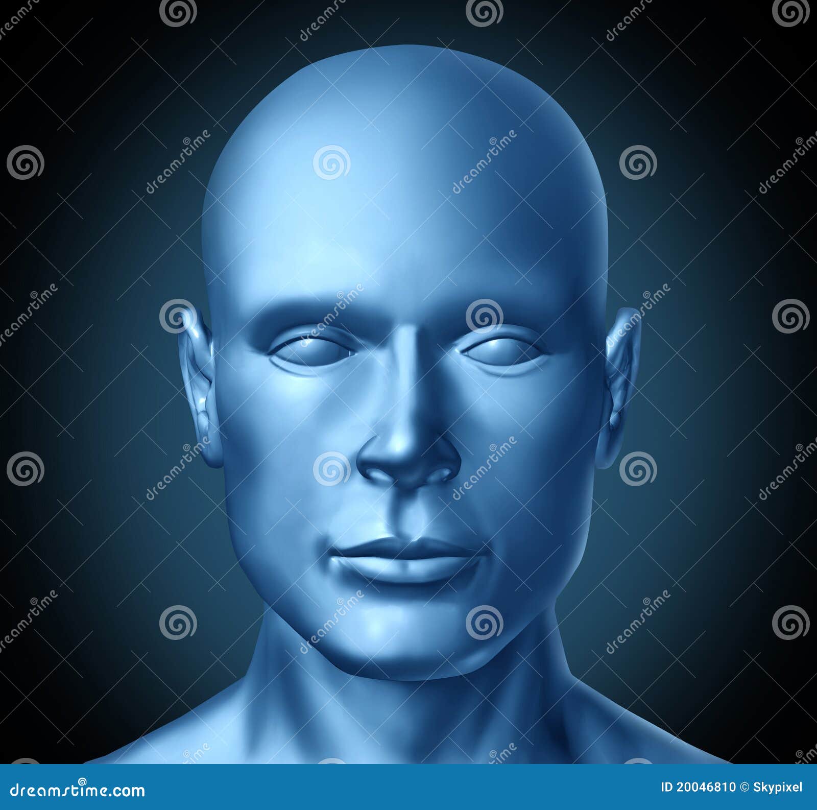 Vista Del Frontal Della Testa Umana Illustrazione di Stock ...