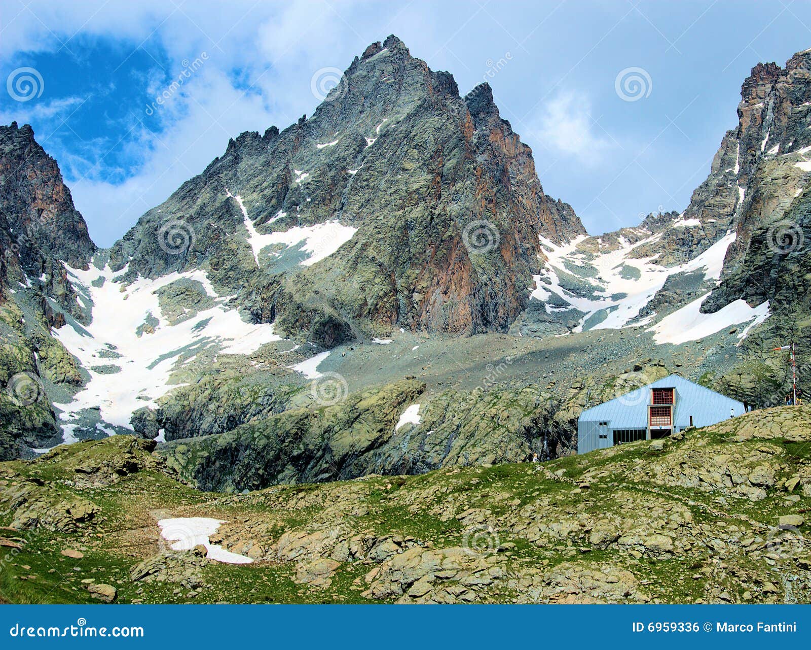 Vista del Monviso fotografia stock. Immagine di picco - 6959336
