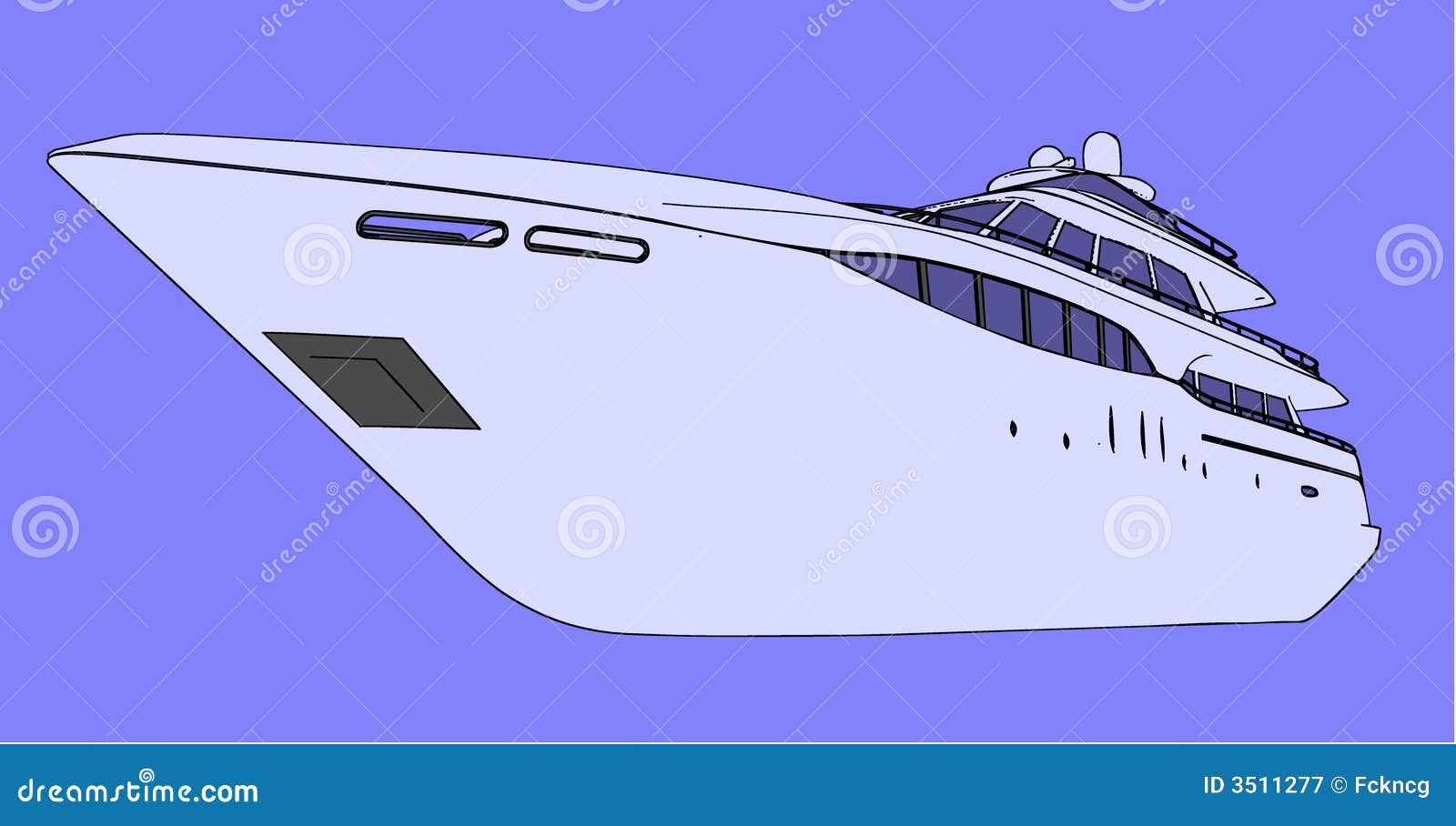 Vista Delantera Del Yate Del Vector Ilustración del Vector ...