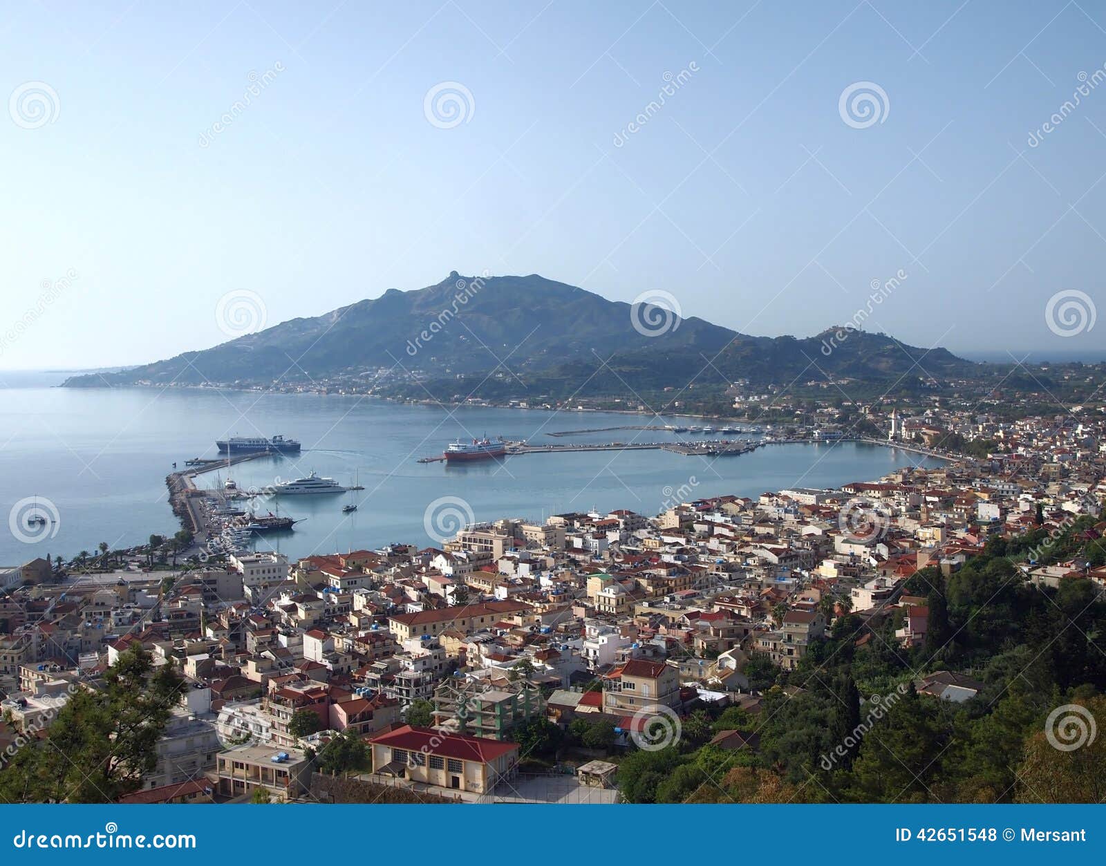Vista Della Città Di Zacinto Fotografia Stock - Immagine di vecchio ...