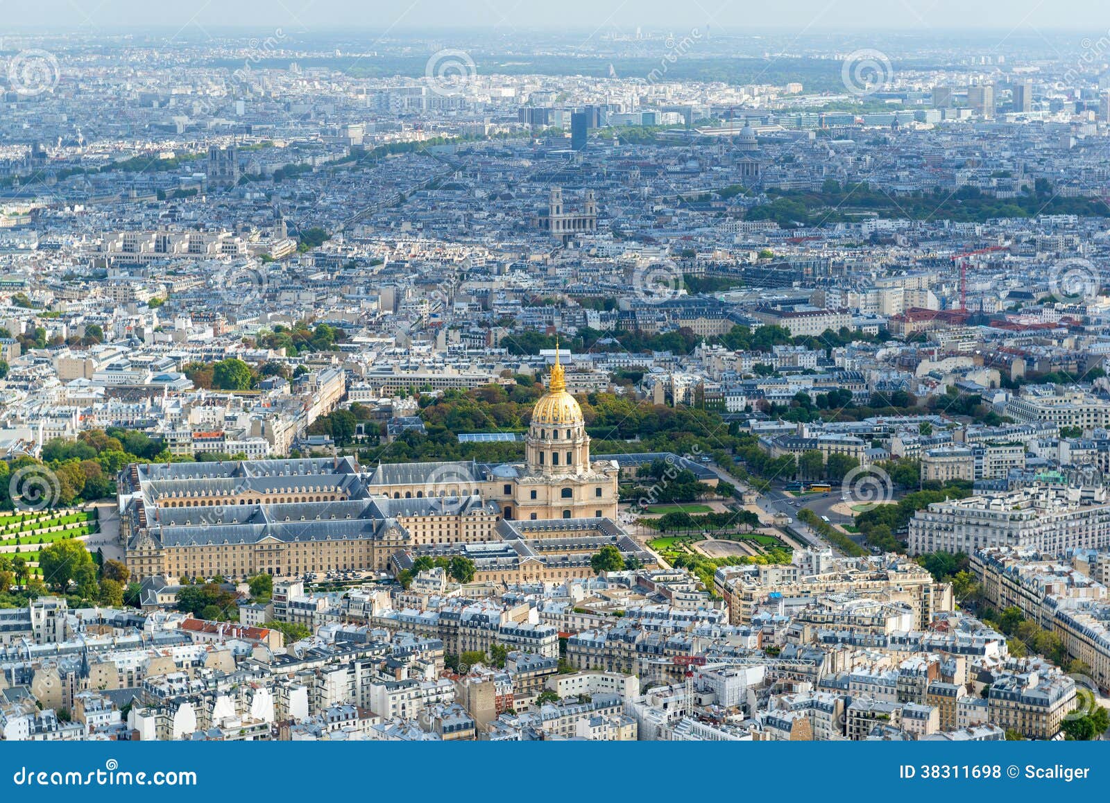 Vista Di Les Invalides Dalla Torre Eiffel a Parigi Fotografia Stock ...