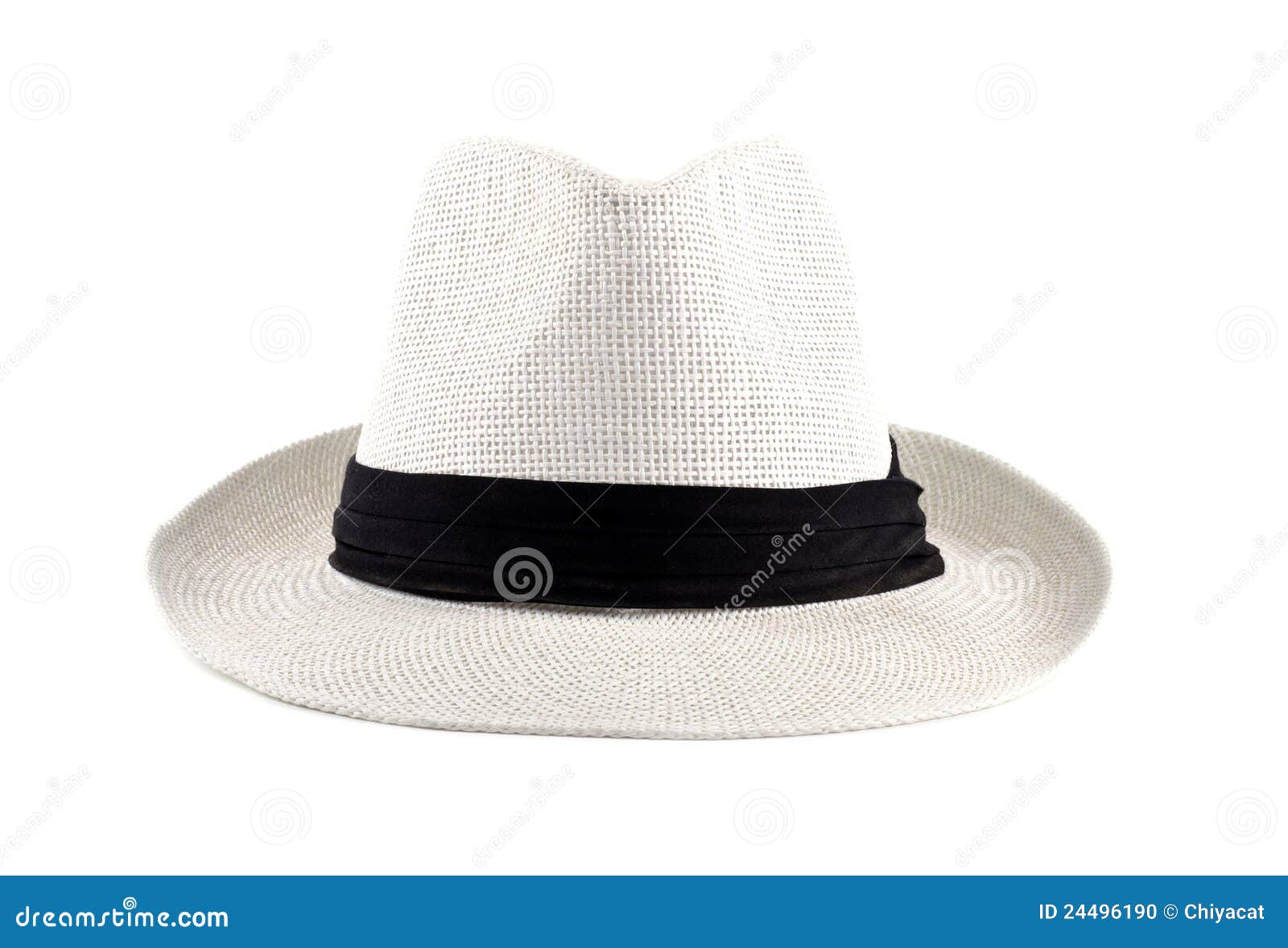 Vista Frontale Isolata Cappello Cubano Bianco Fotografia Stock ...