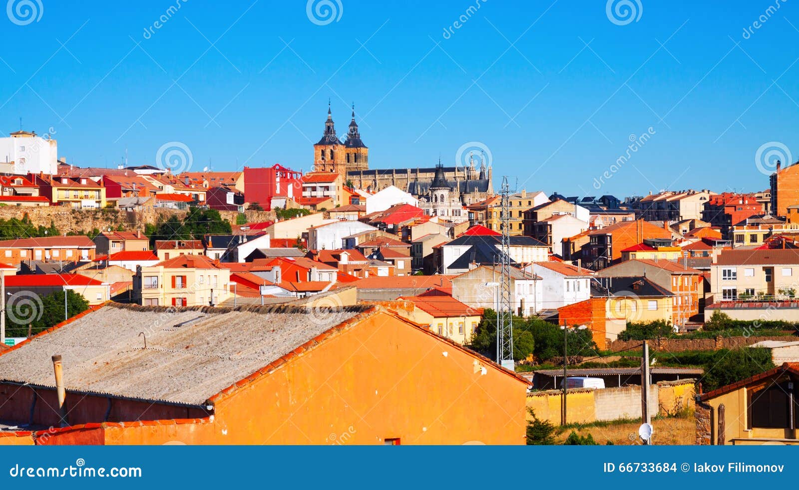 Vista Geral Da Cidade Espanhola Astorga Foto de Stock - Imagem de vista ...