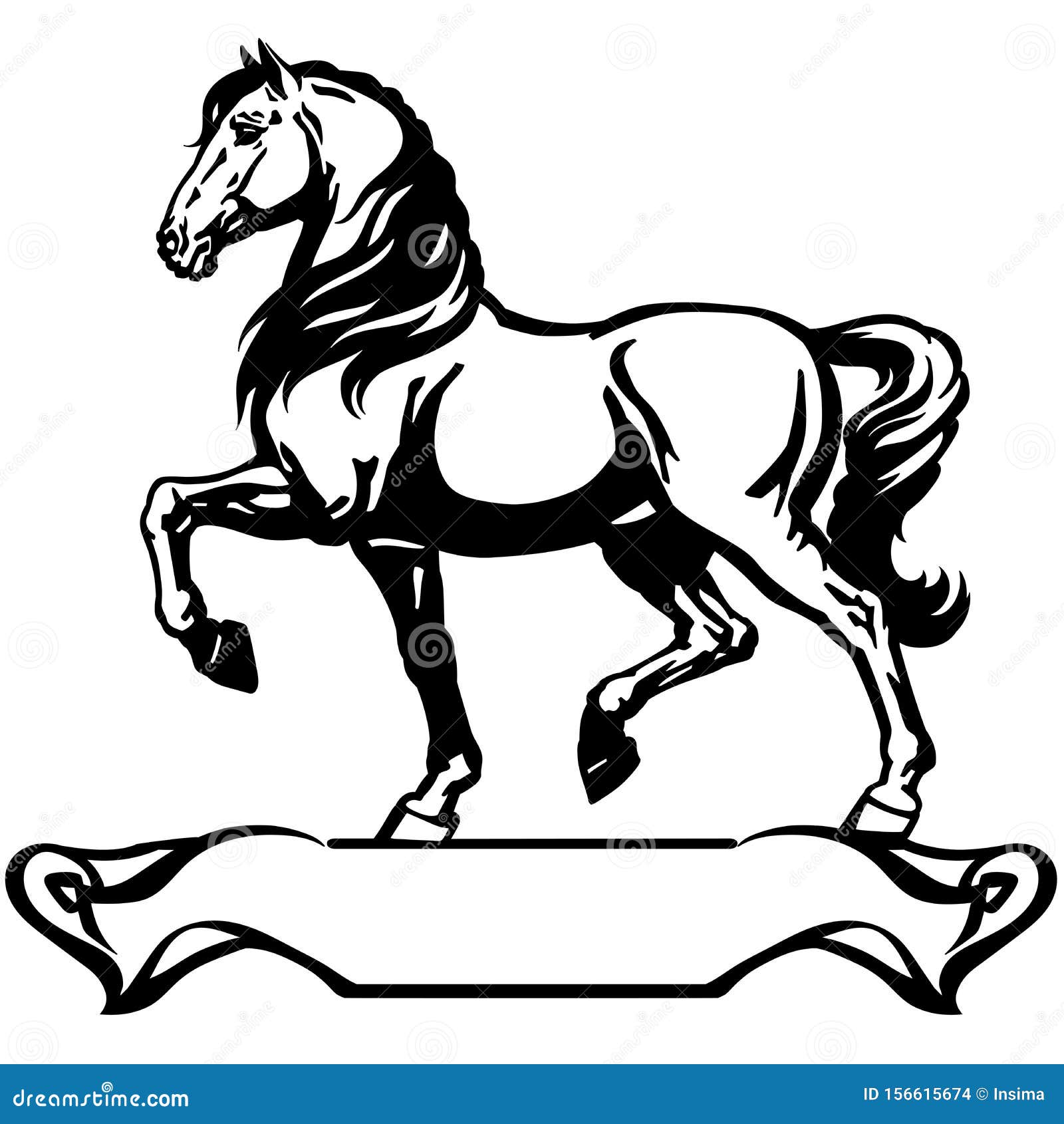 Vista lateral del caballo ilustración del vector. Ilustración de ...