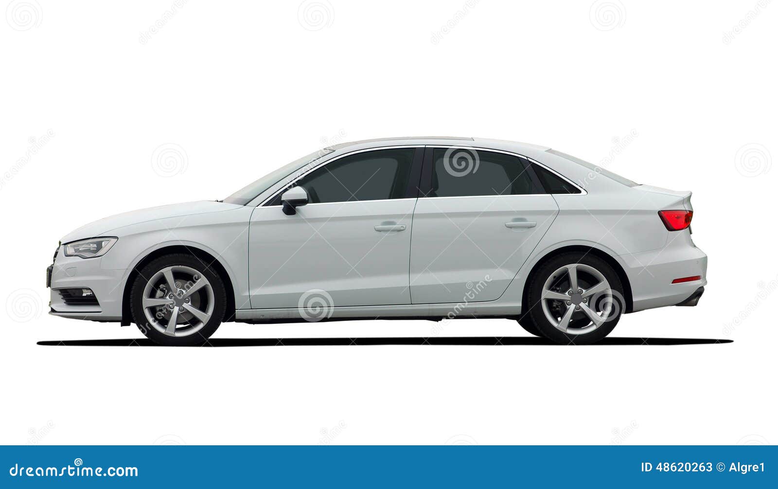 Vista Lateral Del Coche Blanco Imagen de archivo - Imagen de frente ...