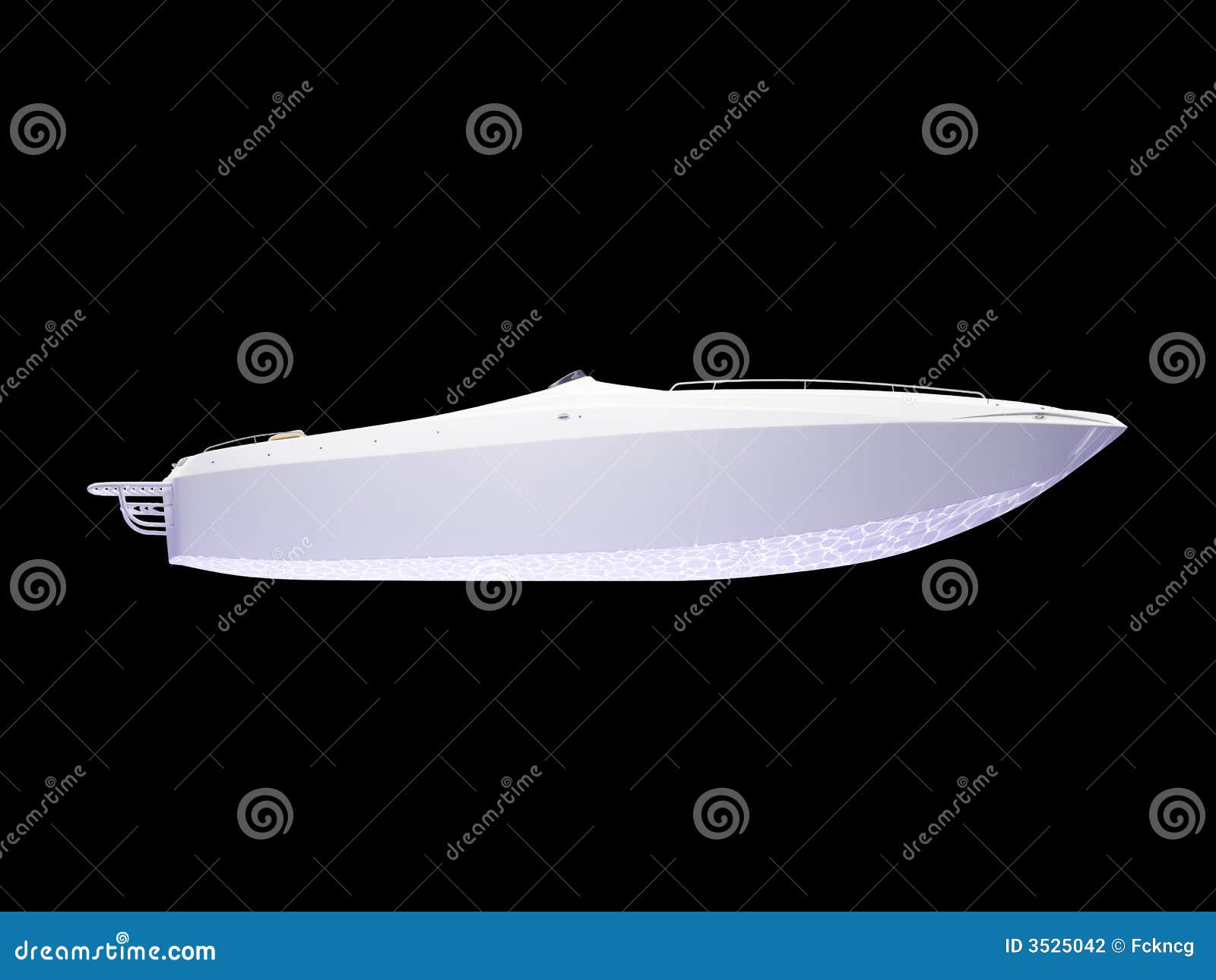 Vista Laterale Isolata Barca Bianca Illustrazione di Stock ...