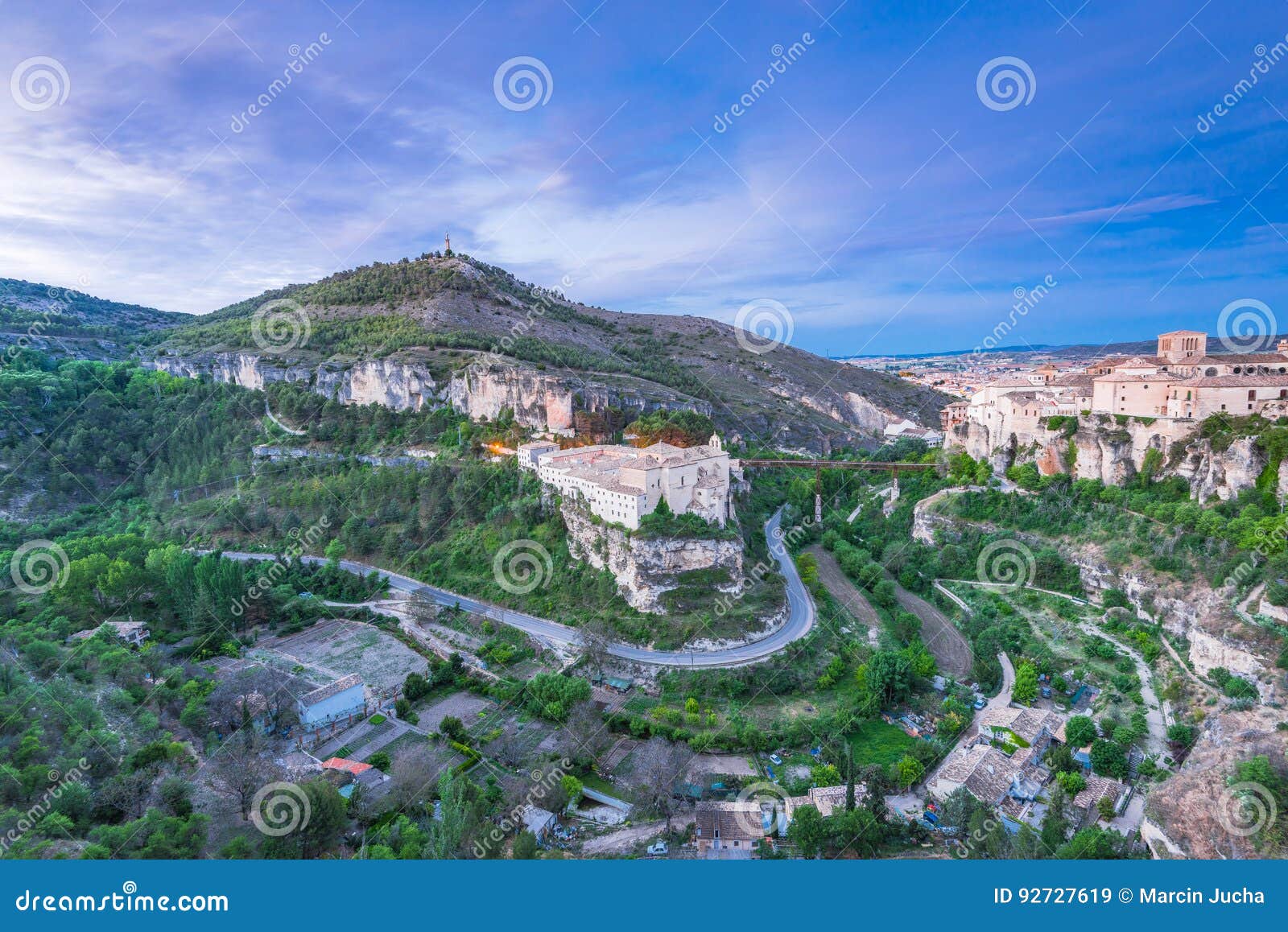 Vista Over Valley with Cuenca Town on Hilltop,Spain Stock Image - Image ...