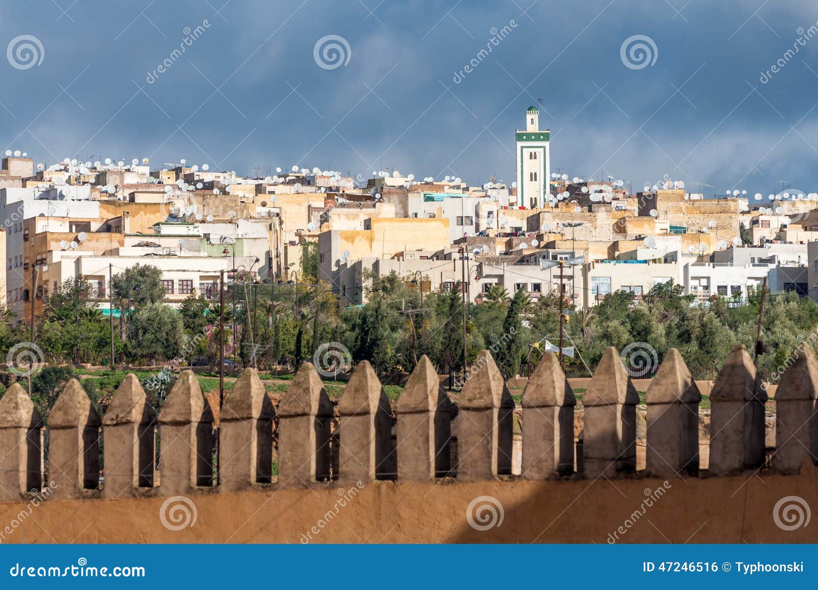 Vista Sobre a Cidade Velha Do Fez, Marrocos Foto de Stock - Imagem de ...