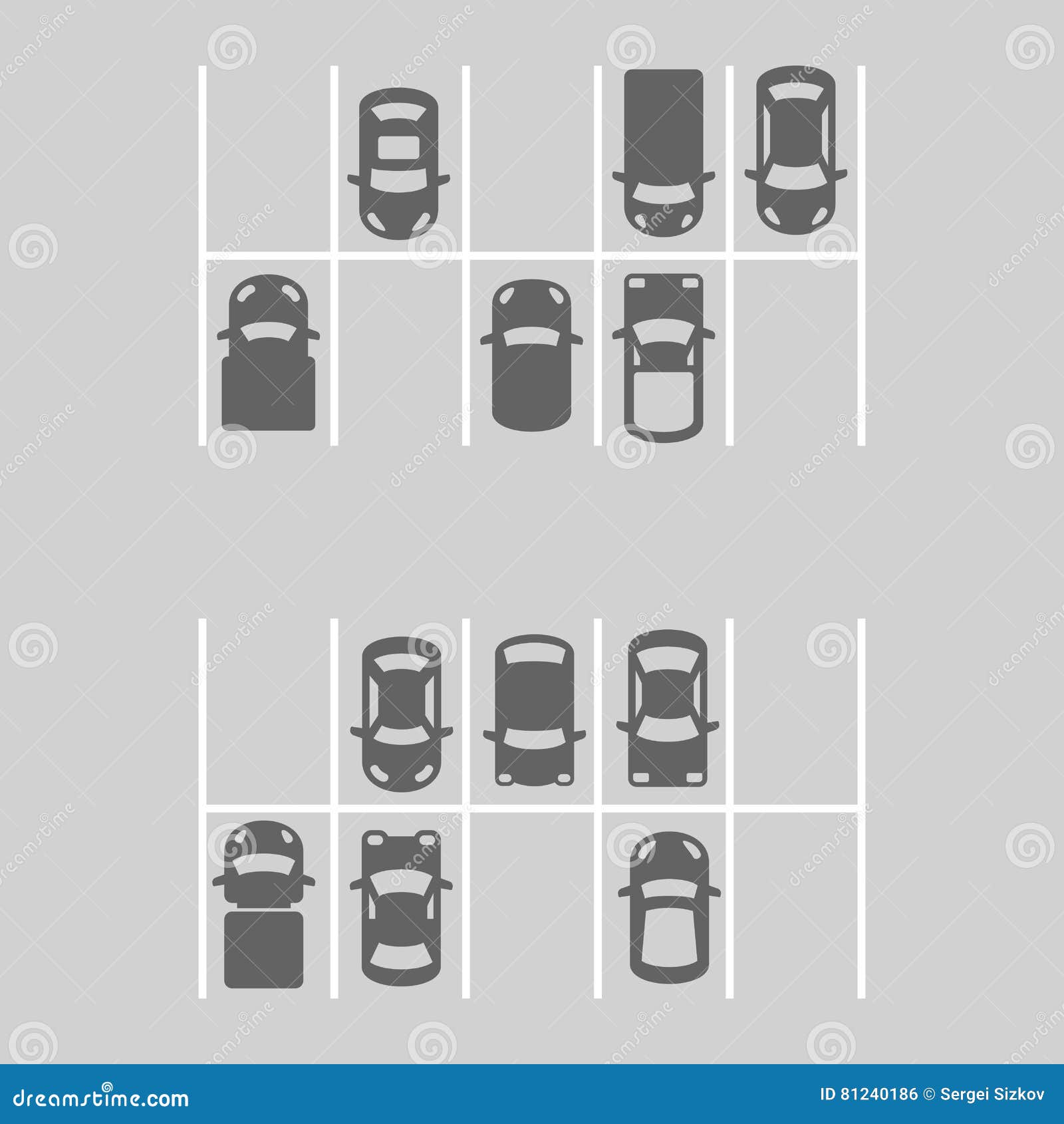 Vista Superior Del Estacionamiento Vector Ilustración del Vector ...