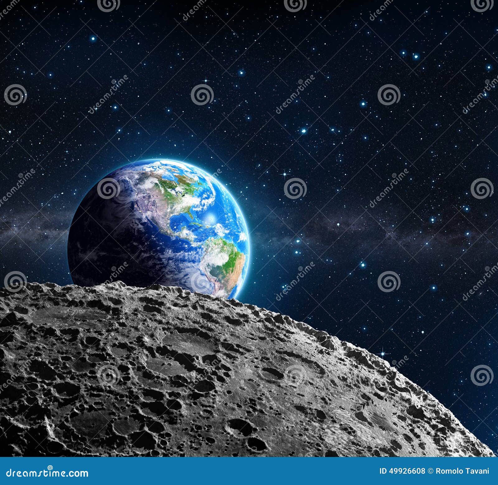 Vistas Da Terra Da Superfície Da Lua Ilustração Stock - Ilustração de ...