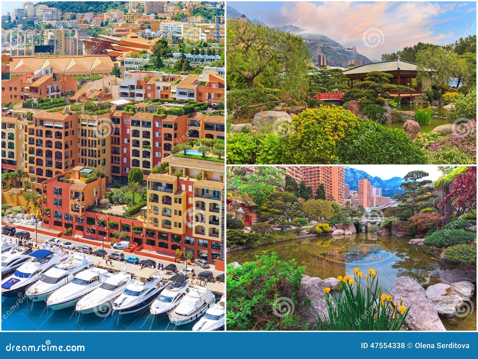 Vistas de Mónaco, collage foto de archivo. Imagen de lujo - 47554338