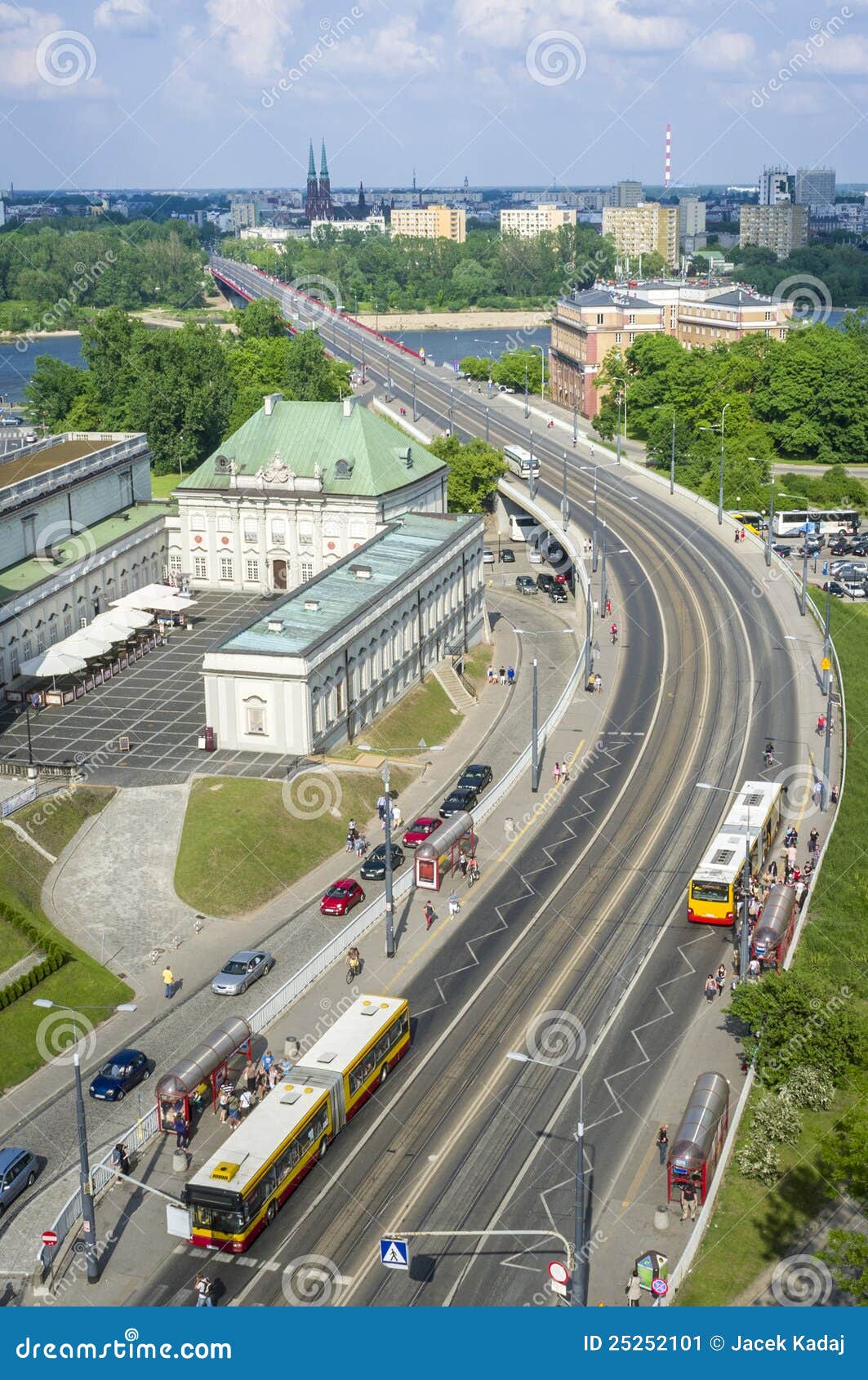 Vistula River with WZ Bridge in Warsaw Stock Image - Image of castle ...