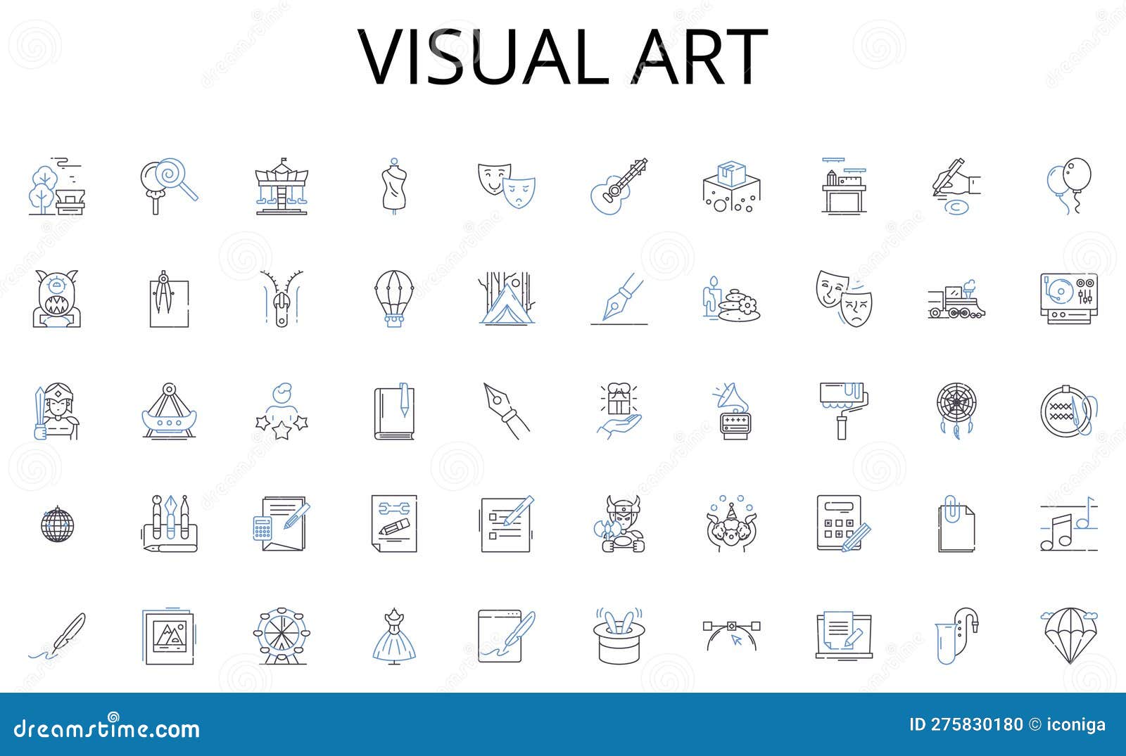 Visual Art Line Icons Collection. Shuttle, Transportation, Transfer ...