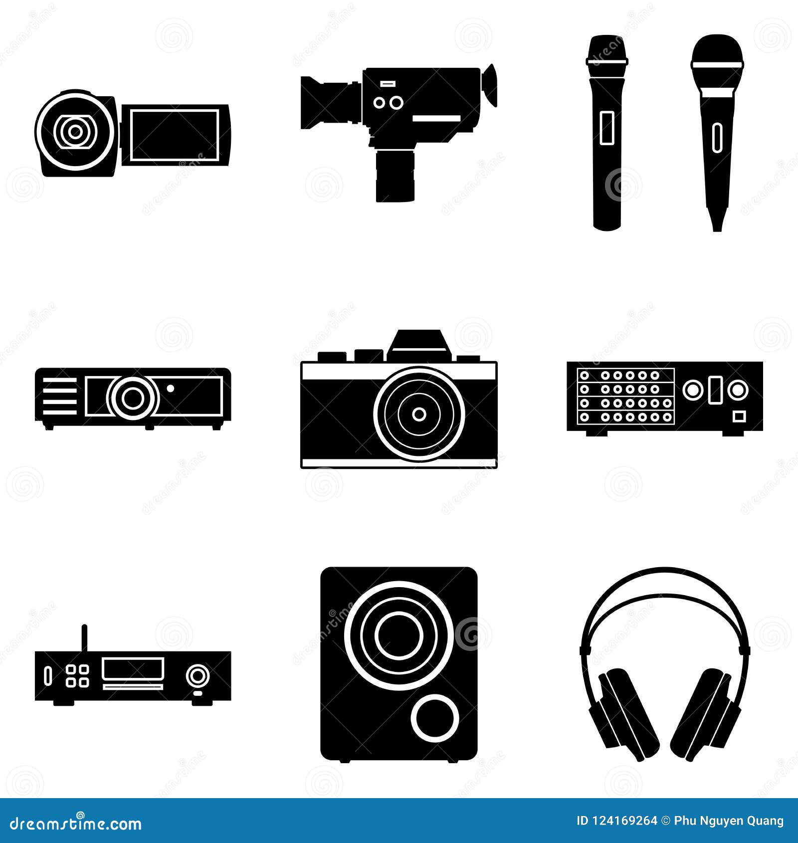Visual and Audio Icon Set. Vector Illustration Stock Vector ...
