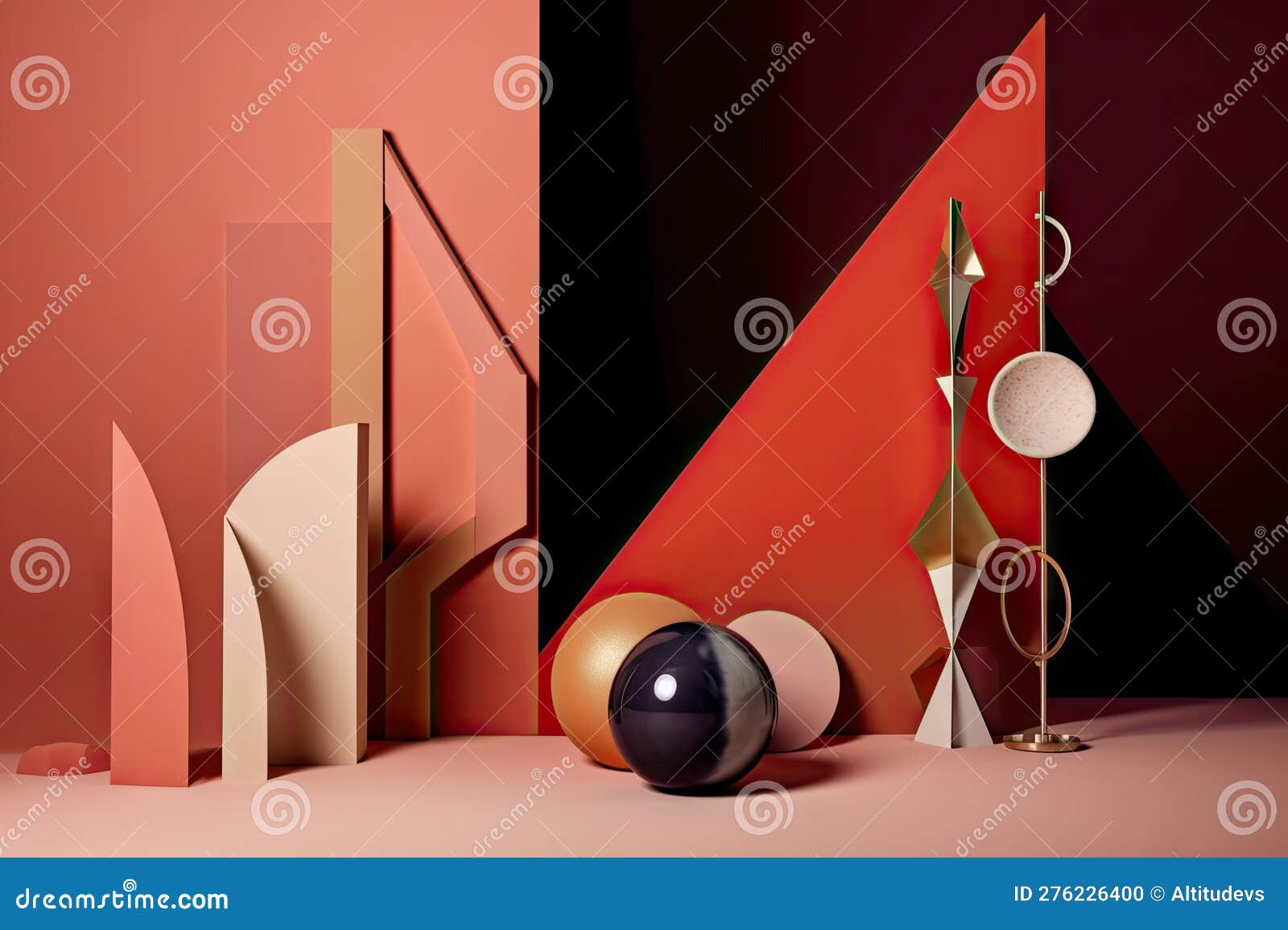 Visual Balance with Asymmetrical Ornaments and Shapes on a Solid ...