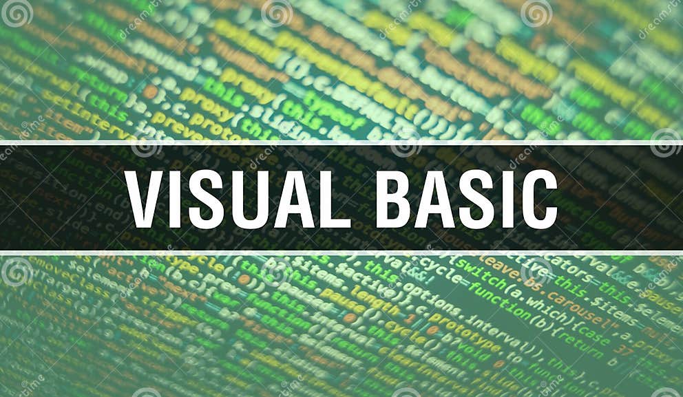 Visual Basic Text Written on Programming Code Abstract Technology ...