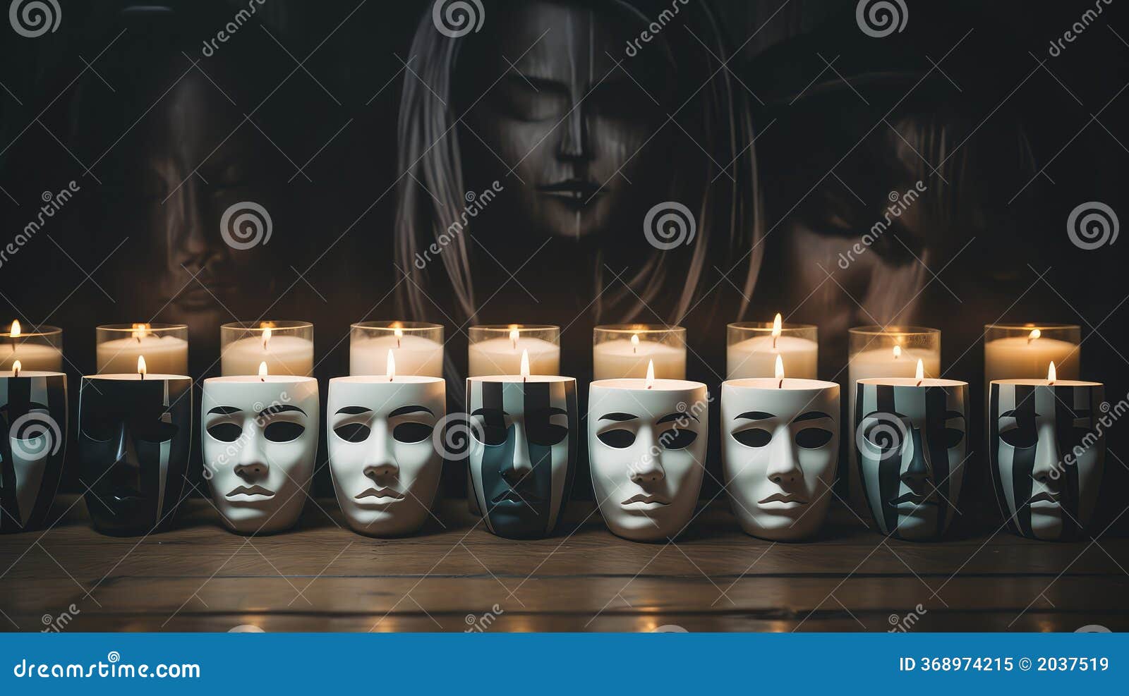Person In Mask Going Through Sand Dust During Sandstorm In Desert. Bad ...