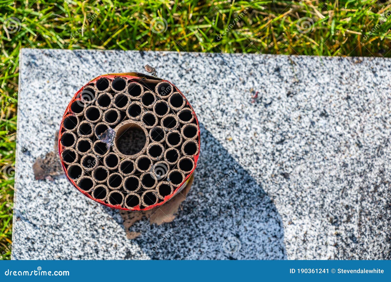 Top of Cardboard Burnt Firework Tubes Stock Image - Image of party ...