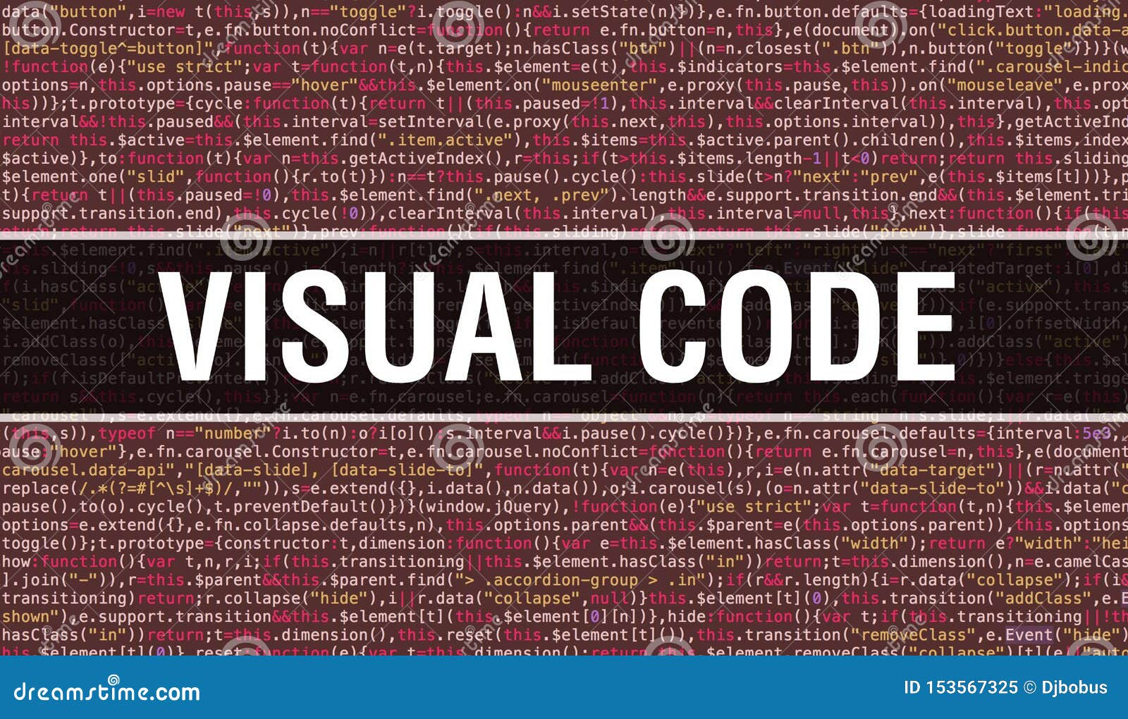Visual Code Text Written On Programming Code Abstract Technology Background Of Software