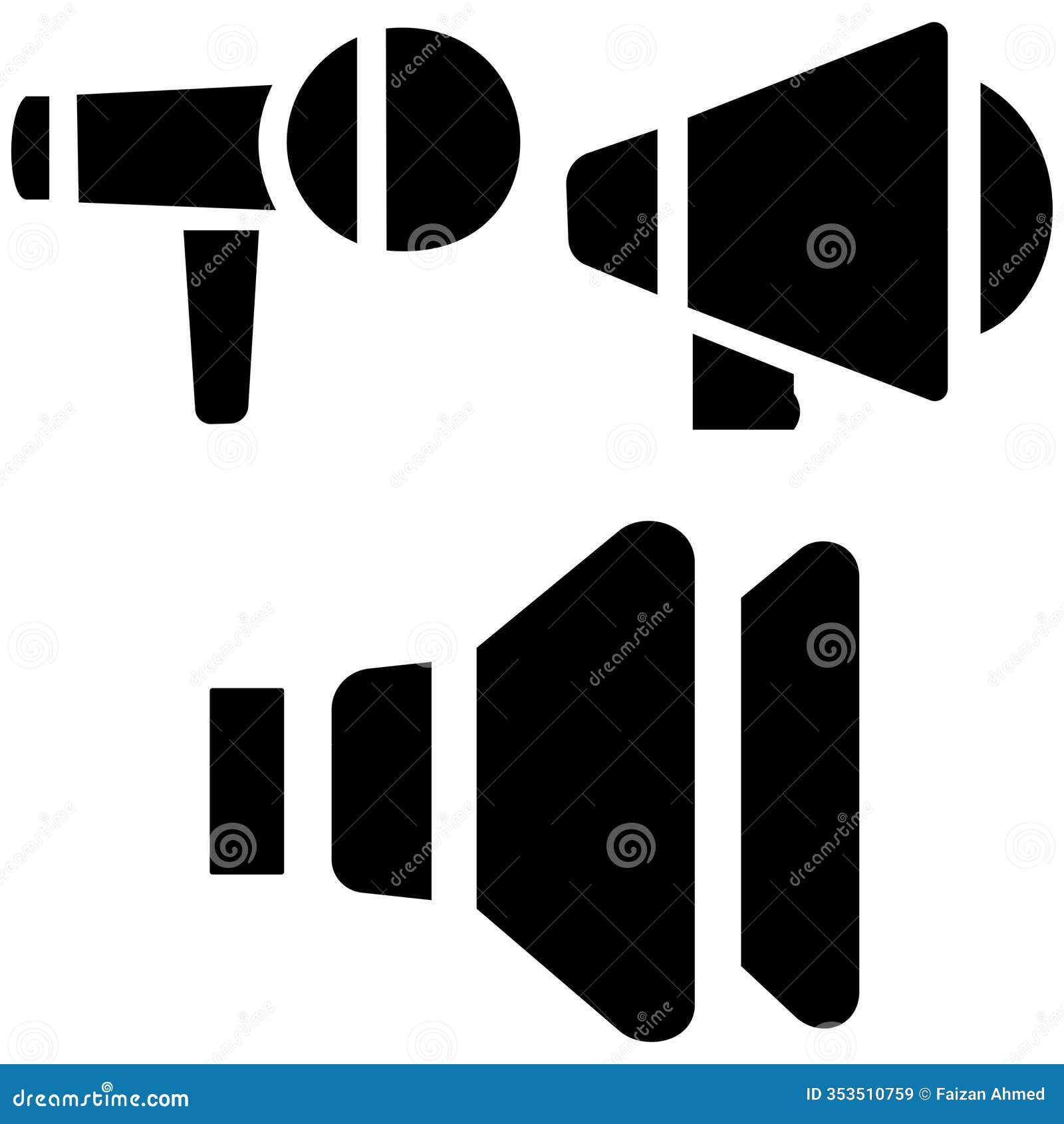 A Visual Collection of Communication Tools: Microphone, Megaphone, and ...