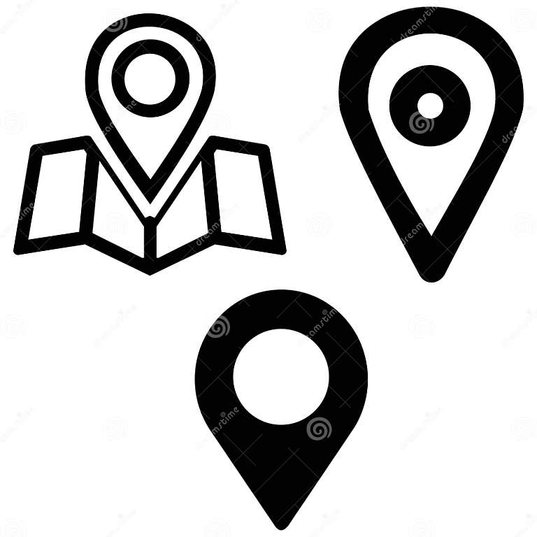 A Visual Collection of Location Pin Icons for Navigation and Mapping Stock Illustration ...