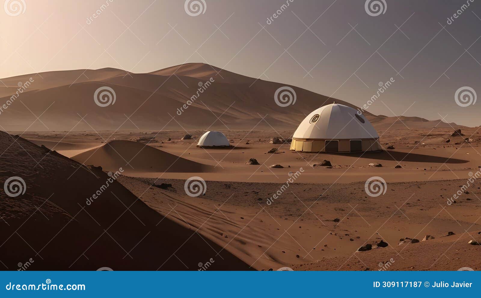 A Visual Colony Structures on Mars, AI Generated Stock Illustration ...