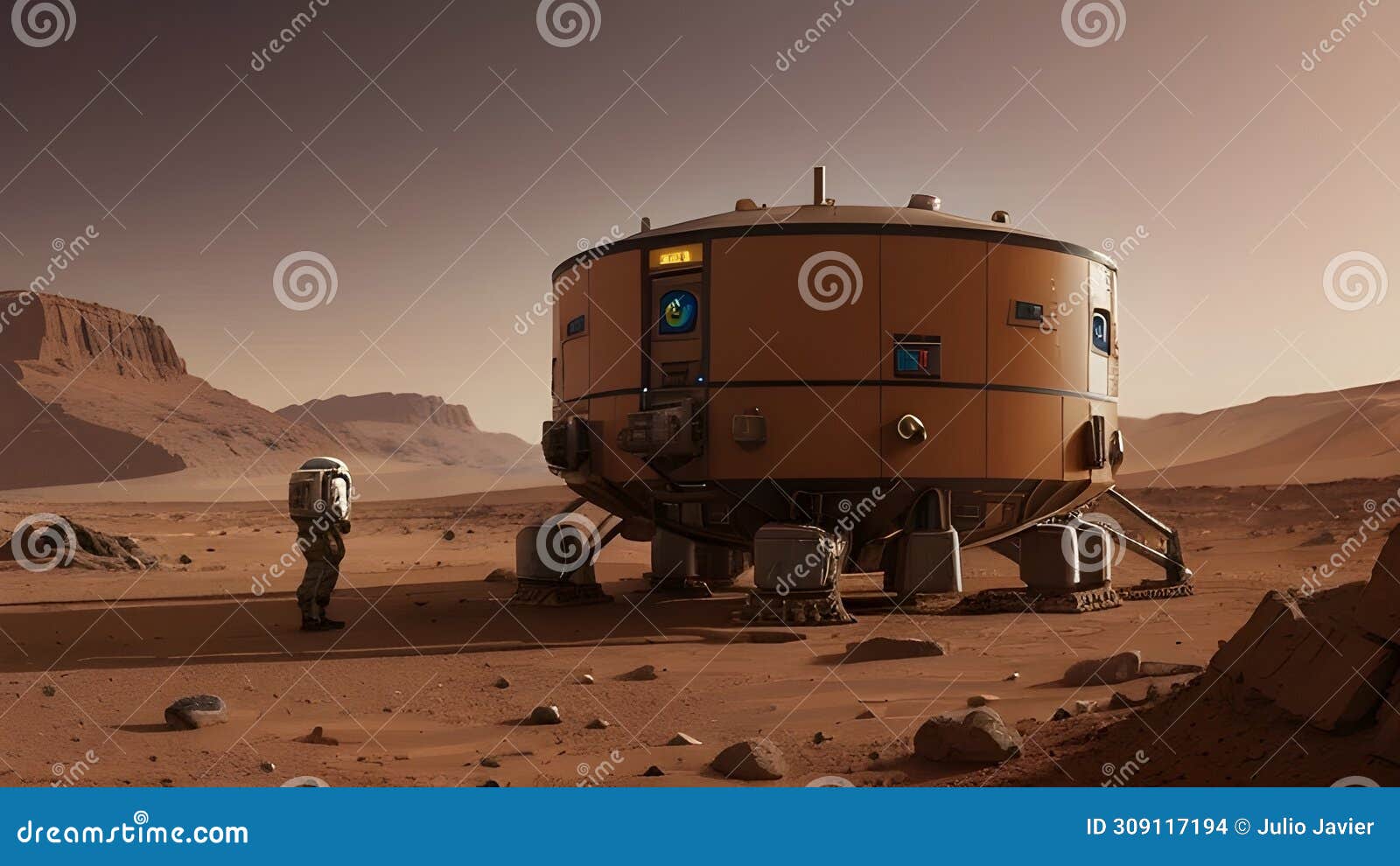 A Visual Colony Structures on Mars, AI Generated Stock Illustration ...