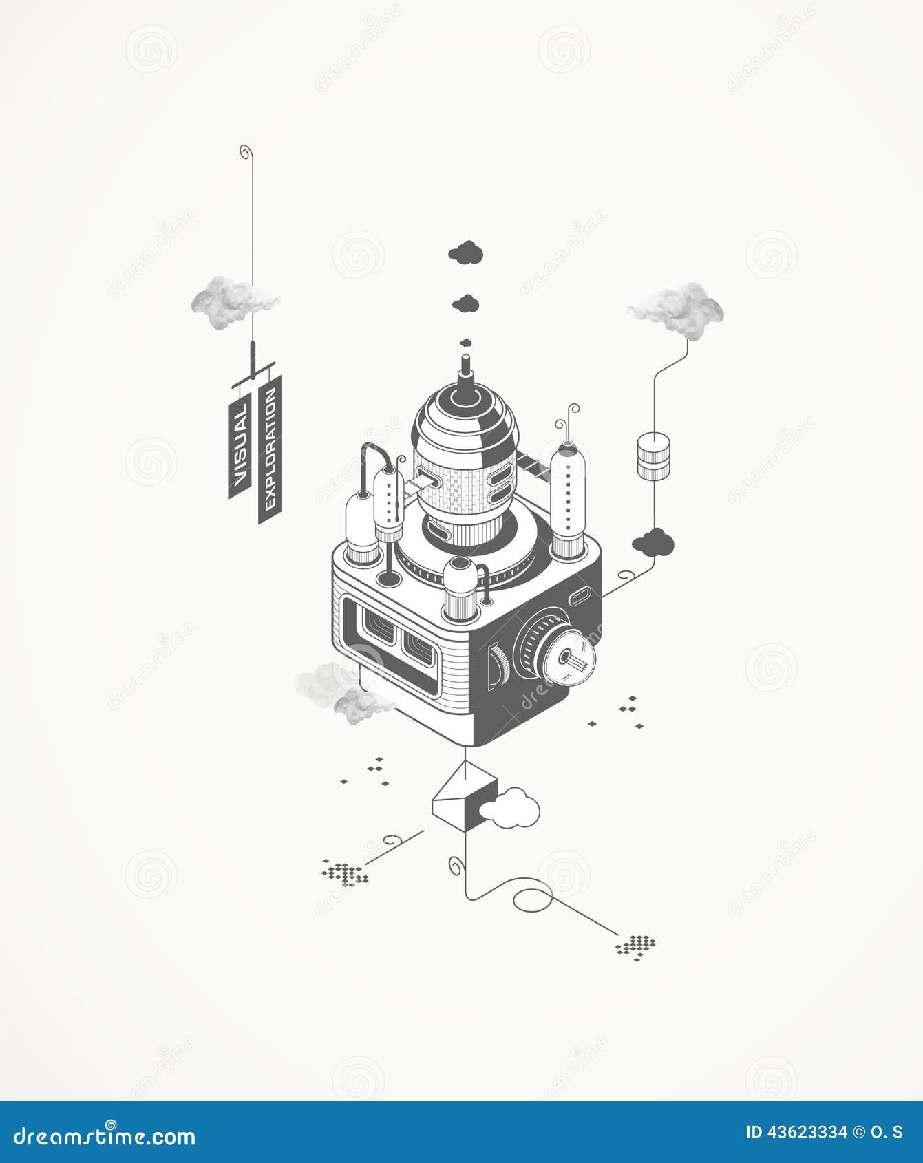 Visual Command Center Lab stock vector. Illustration of element - 43623334