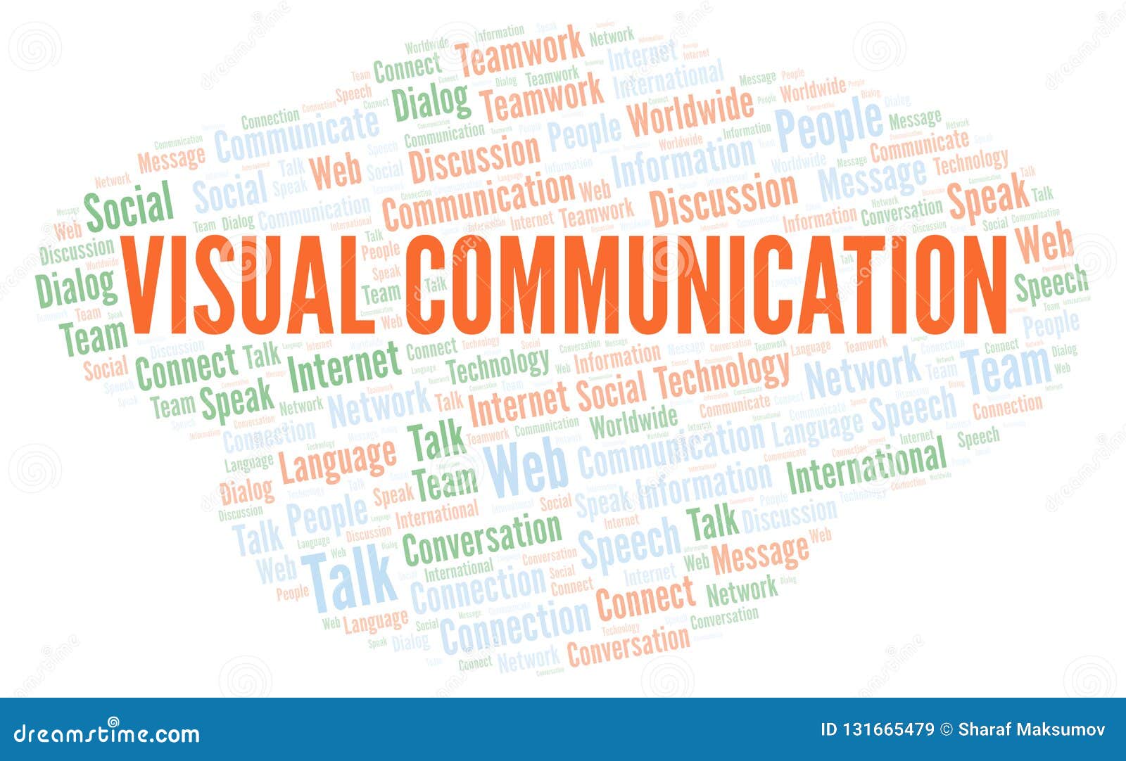 Visual Communication Word Cloud. Wordcloud Made with Text only Stock ...