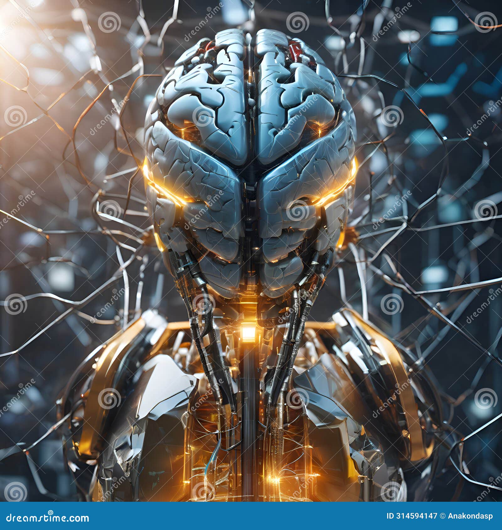 Visual Concept of Artificial Intelligence Background. Ai As Robot with ...