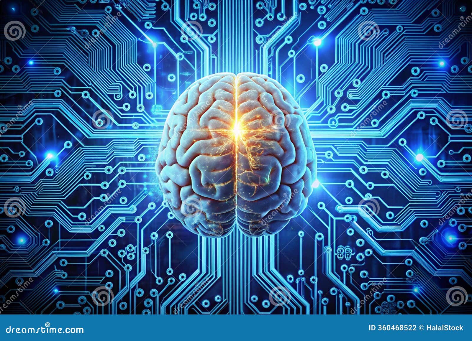 The Mind Meets Machine: The Future Of Artificial Intelligence In The Human Brain Royalty-Free ...