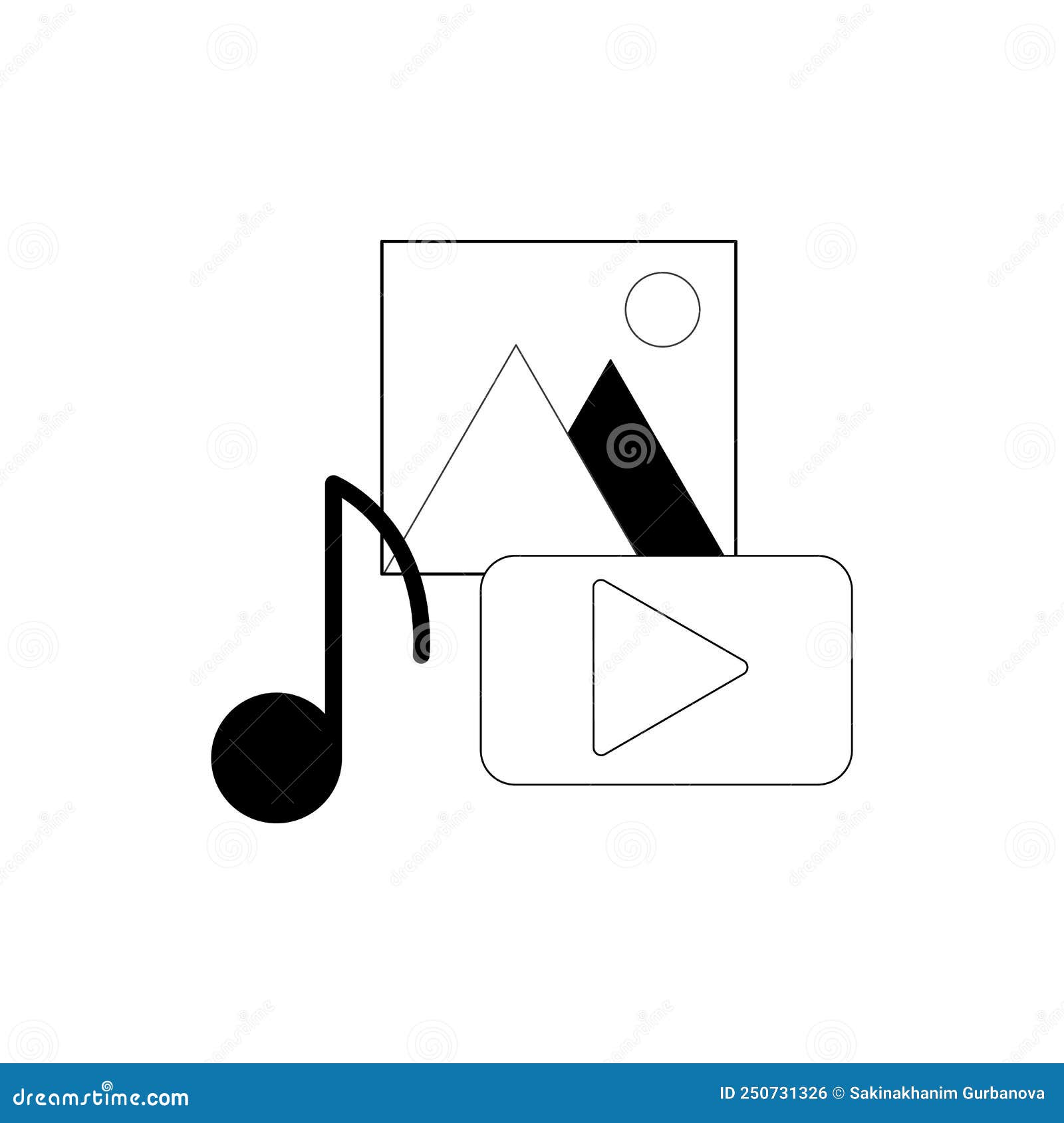 Visual content icon stock vector. Illustration of concept - 250731326