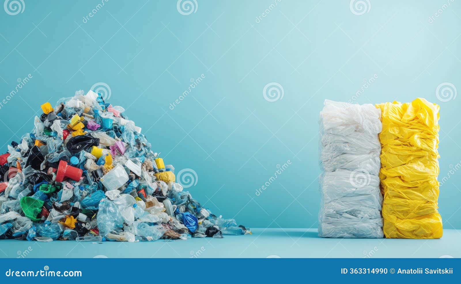 Visual Contrast between Plastic Waste and Environmentally Friendly ...