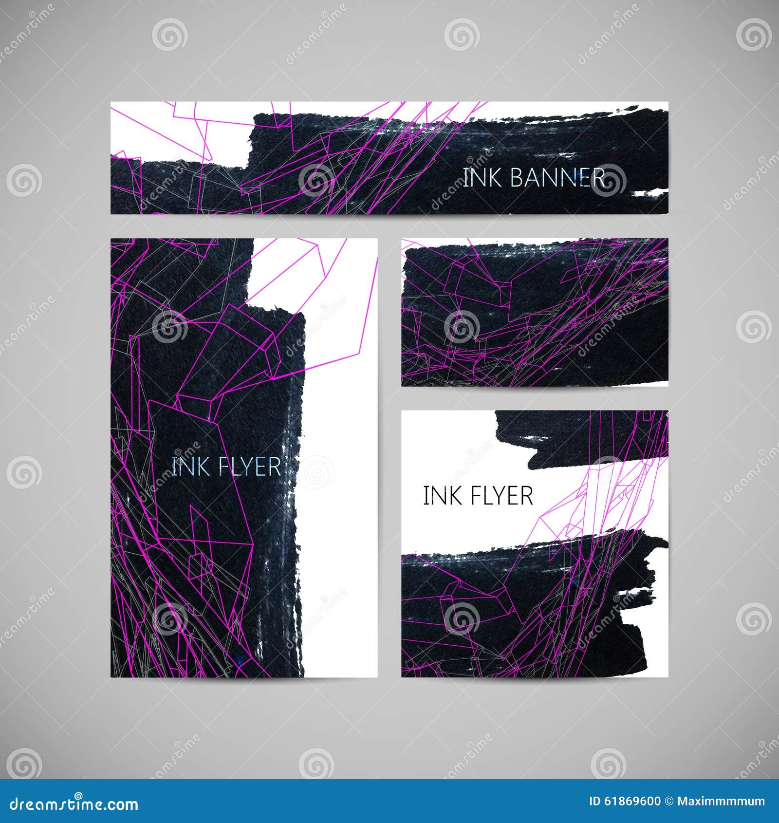 Visual Corporate Identity with Ink Marker Stain Background and a Stock ...