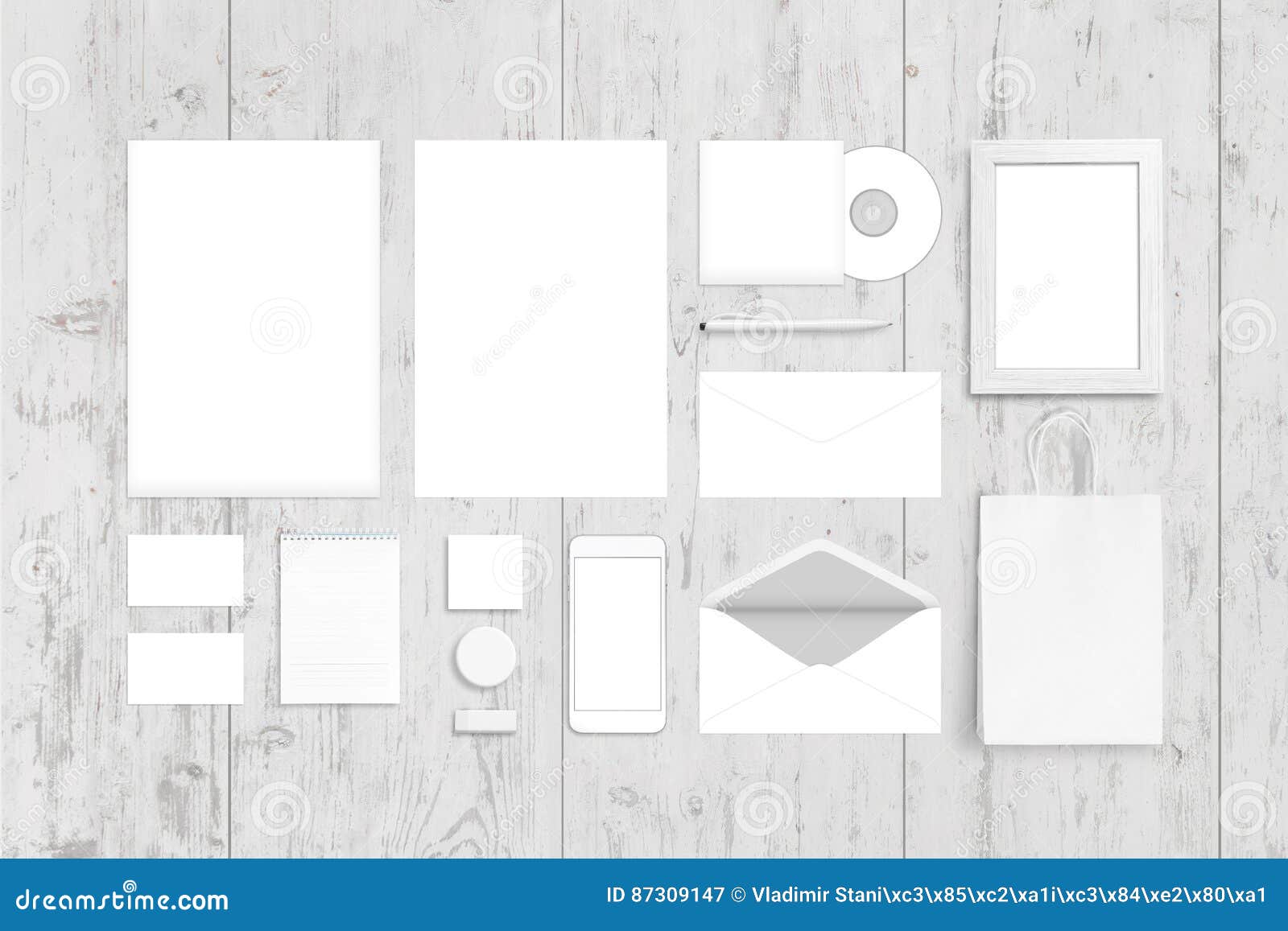 Visual Corporate Identity Top View Template. Logo, Design Presentation ...