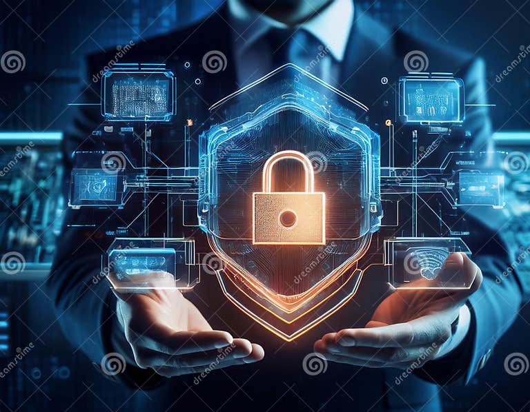 Visual of Cyber Security Services and Solutions Stock Illustration - Illustration of defense ...