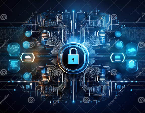 Visual of Cyber Security Services and Solutions Stock Illustration - Illustration of technology ...