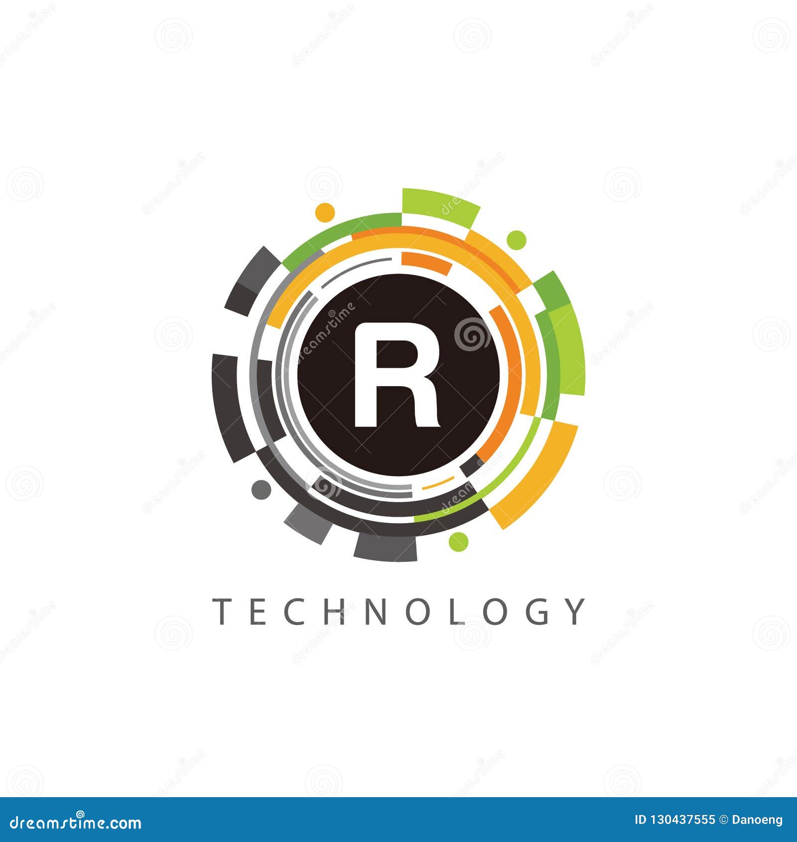 Visual Pixel Data Digital R Letter Logo Stock Illustration ...