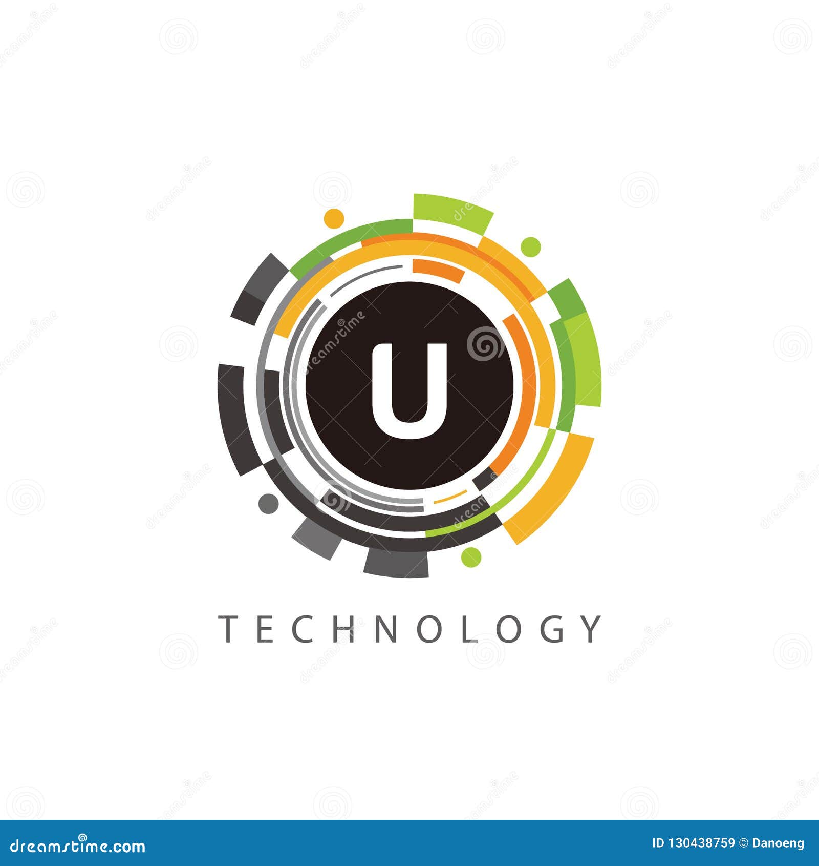 Visual Pixel Data Digital U Letter Logo Stock Illustration ...