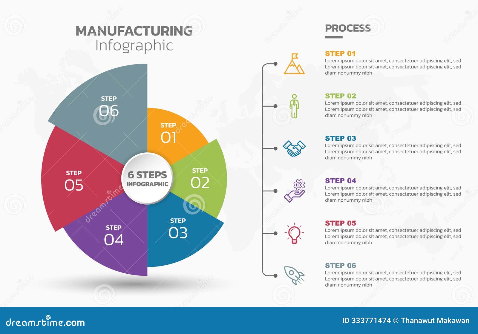 Visual Data Presentation. Cycle Diagram with 6 Options Stock ...