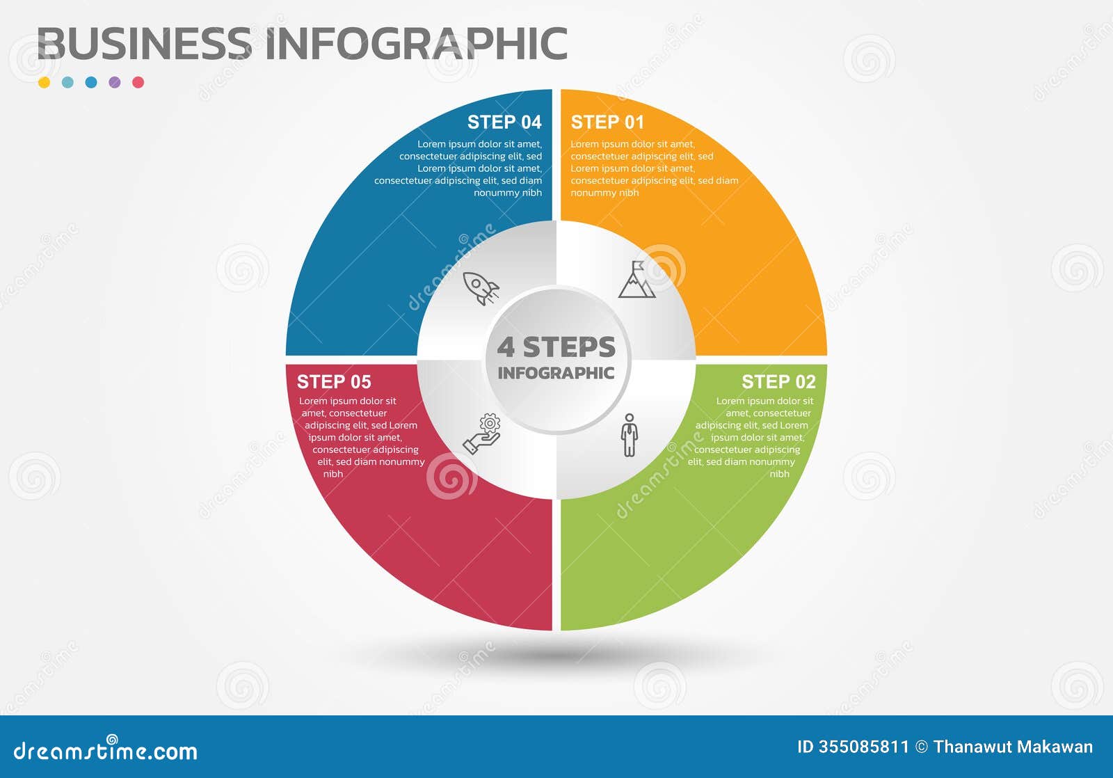 Visual Data Presentation. Cycle Diagram with 4 Options Stock ...