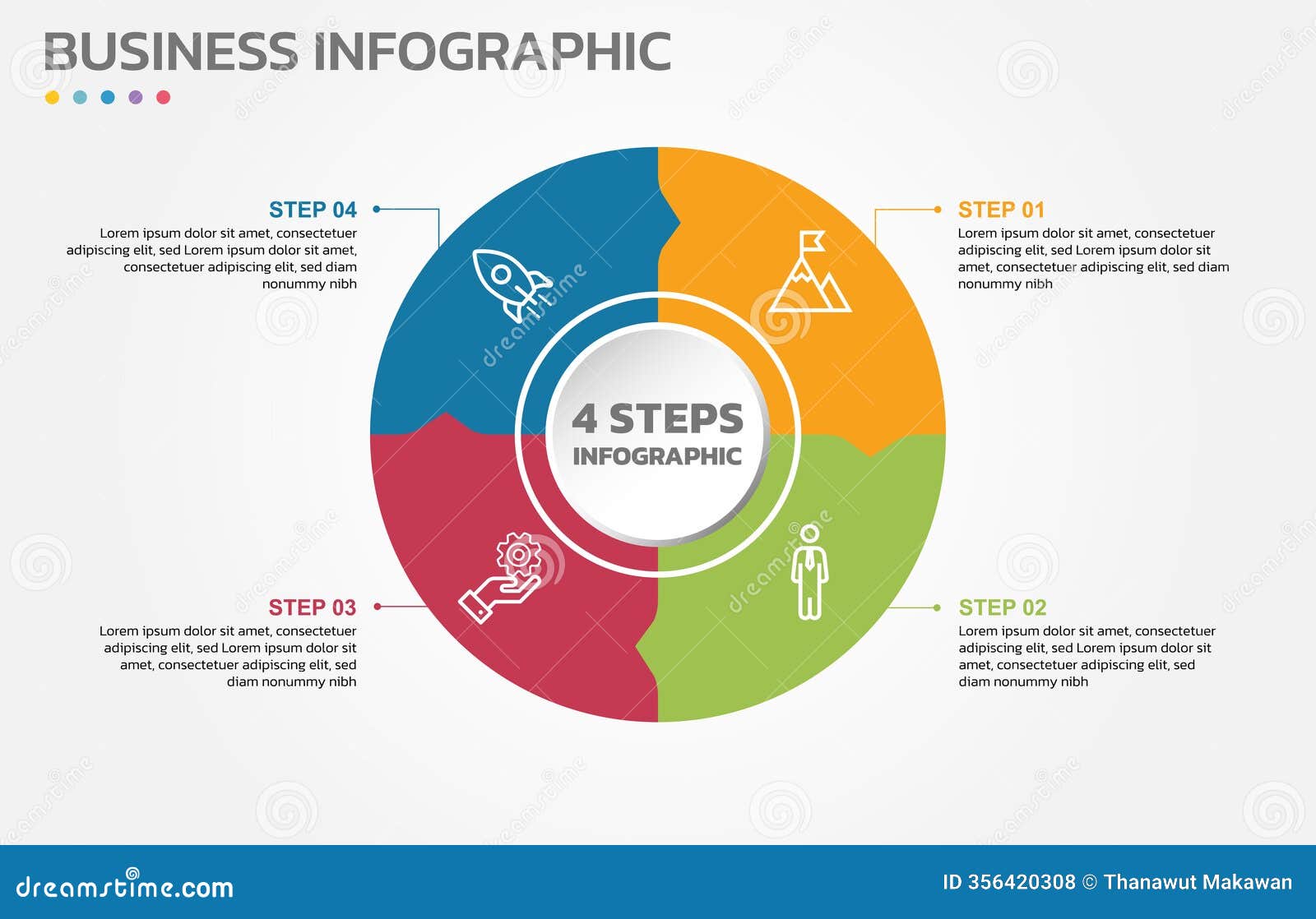 Visual Data Presentation. Cycle Diagram with 4 Options Stock ...
