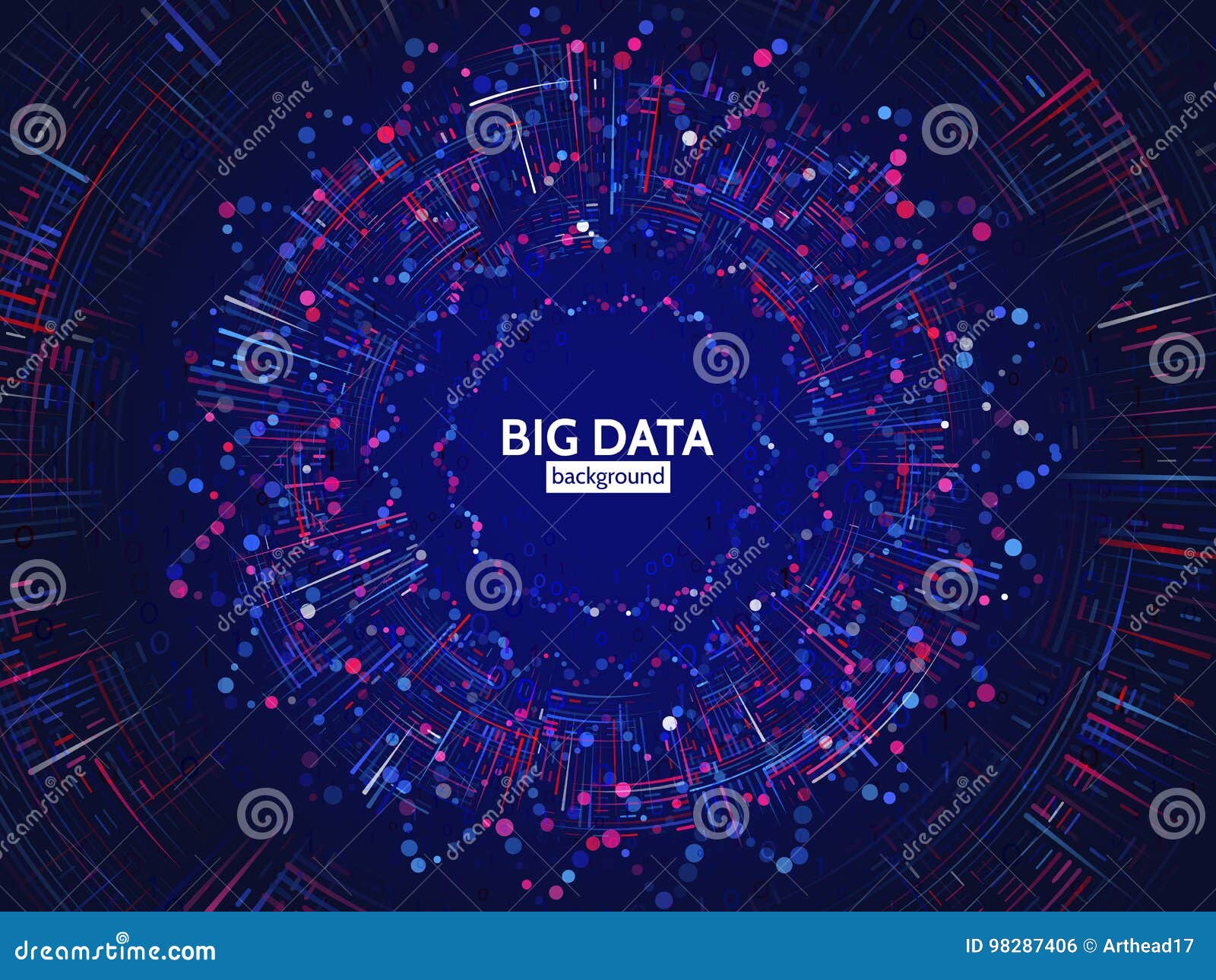 Visual Data Stream Information Abstract Data Conection Structure Stock Vector Illustration Of