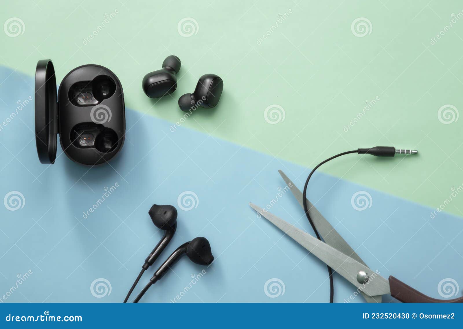Visual Describing the Replacement of the Old Technology Wired Headset ...