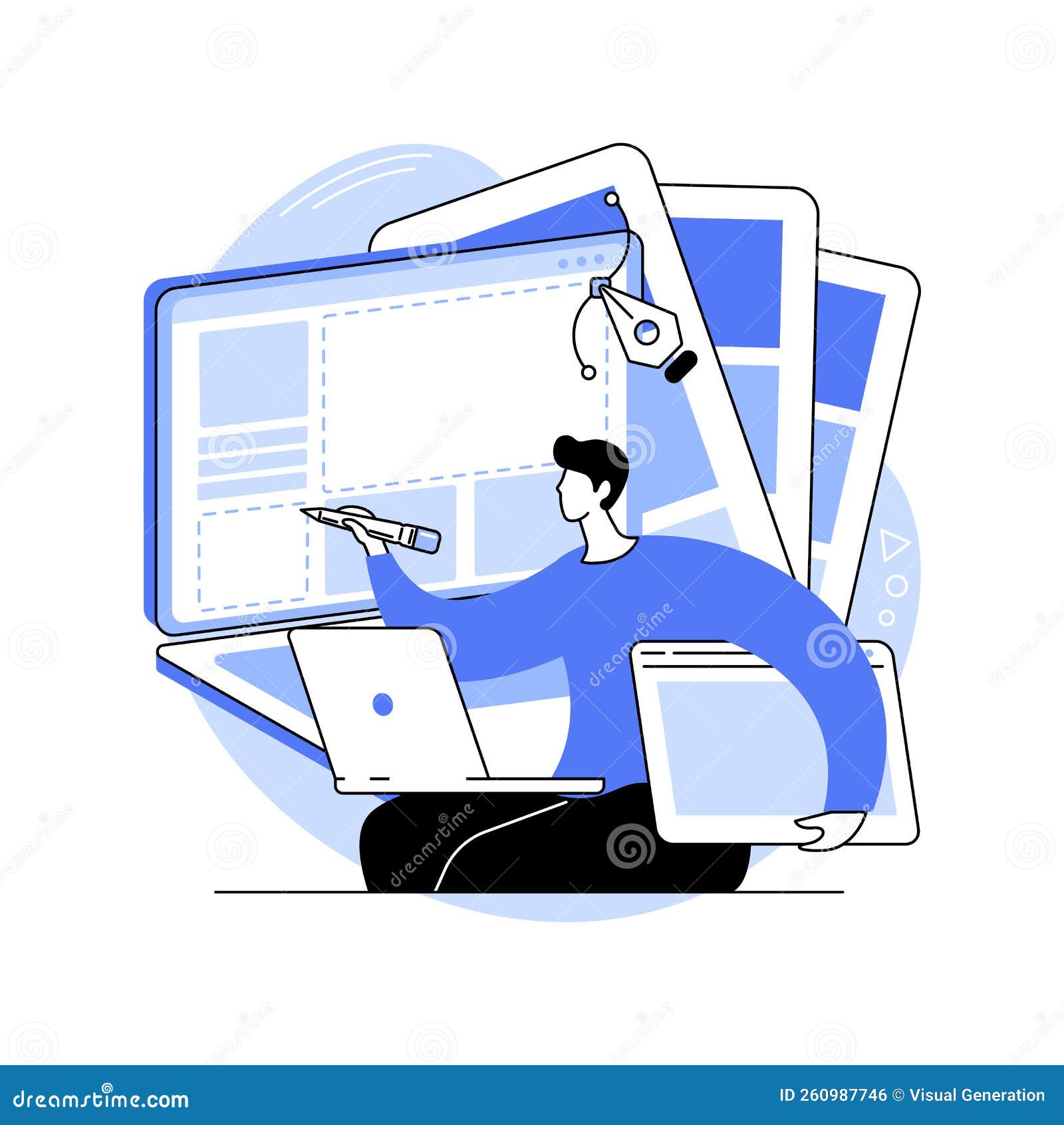 Visual Design Isolated Cartoon Vector Illustrations. Stock Vector ...