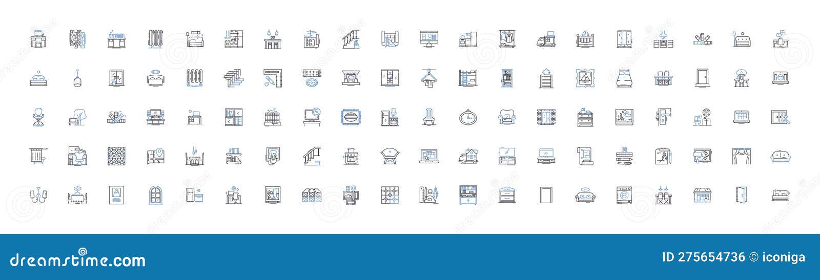 Visual Design Line Icons Collection. Composition, Typography, Color ...