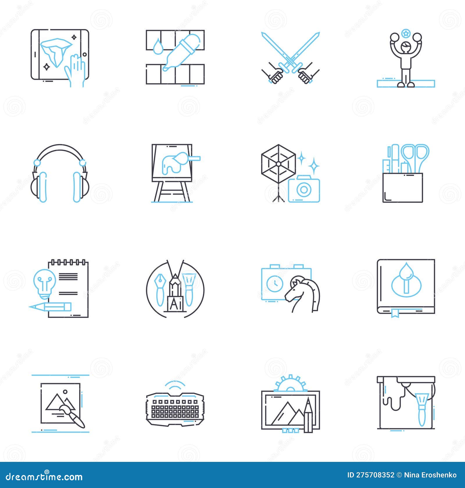 Visual Design Linear Icons Set. Aesthetics, Composition, Typography ... Visual Design Linear Icons Set. Aesthetics, Composition, Typography ...