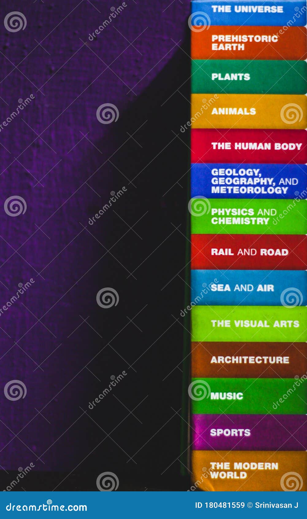 Visual Dictionary. Topic and Category on Colorful Background for ...