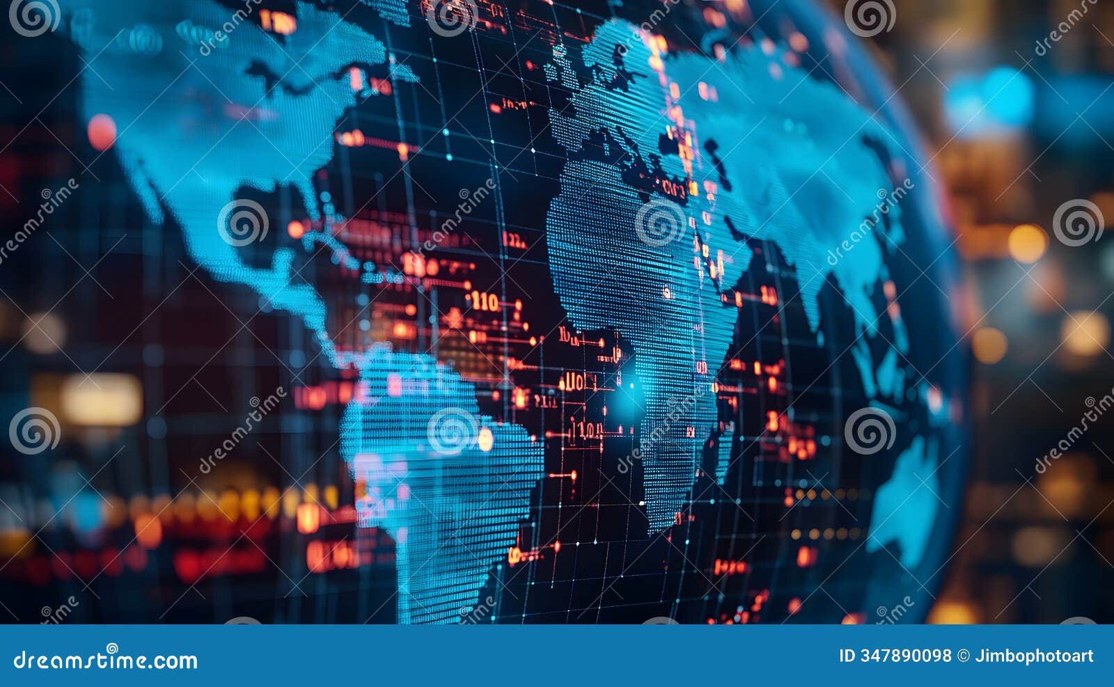 Visual of Digital Globe with Economic Policies Map Stock Illustration ...