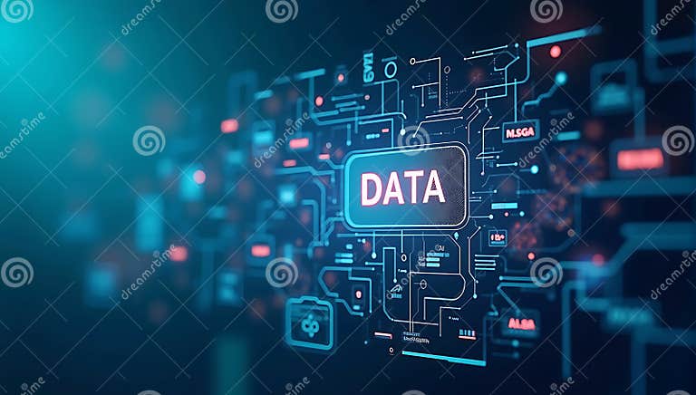 A Visual Display of Big Data Using Infographic Elements, Symbolizing the Processing and Analysis ...